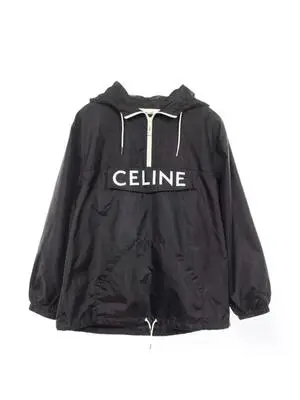 Celine 2010s Logo Hooded Jacket - Black