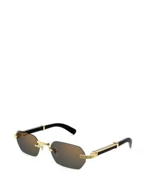 Cartier Geometric-frame Sunglasses - Gold