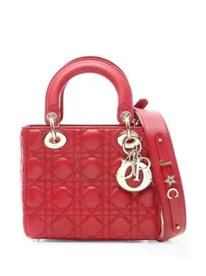 Dior 2010s Small Lady My Abcdior Cannage Tote Bag - Red