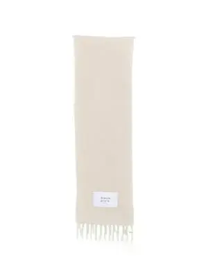 Maison Kitsuné Fringed Logo-patch Scarf - Neutrals