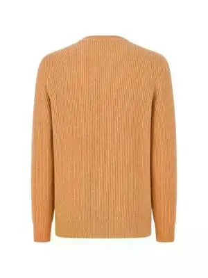 AMARANTO Ribbed-knit Henley Sweater - Neutrals