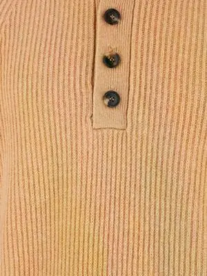 AMARANTO Ribbed-knit Henley Sweater