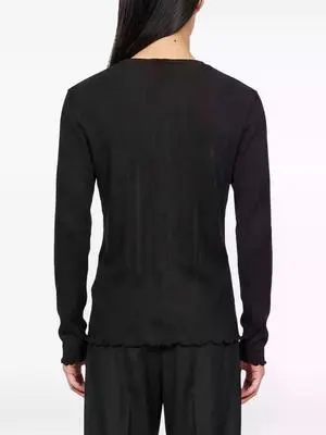 Our Legacy Ribbed-knit Lettuce-edge Sweater - Black