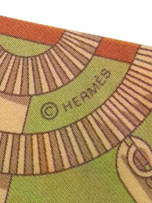 Hermès 2010s Eperon D'or Ribbon Scarf - Yellow