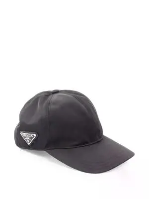 Prada 2010s Re-nylon Logo-plaque Baseball Cap - Black