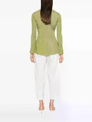 ROSANNA OCAMPO Lola Ribbed-knit Long-sleeve Sweater
