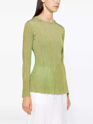 ROSANNA OCAMPO Lola Ribbed-knit Long-sleeve Sweater
