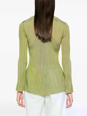 ROSANNA OCAMPO Lola Ribbed-knit Long-sleeve Sweater