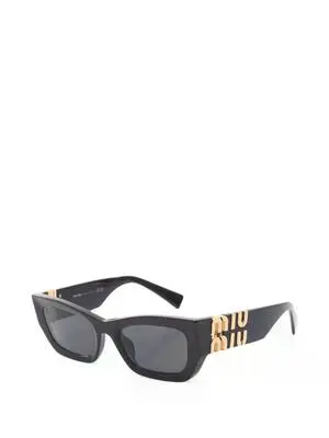 Miu Miu 2010s Logo Rectangle-frame Sunglasses - Black