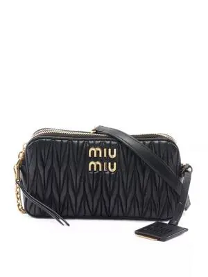 Miu Miu 2000s Matelassé Chain Shoulder Bag - Black