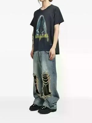 JUN/NAKAYAMA Nun Graphic-print Washed-effect T-shirt