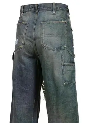 DAIRIKU Distressed Double-knee Jeans