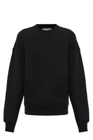 AMI Paris Cotton Sweatshirt With Logo - Black