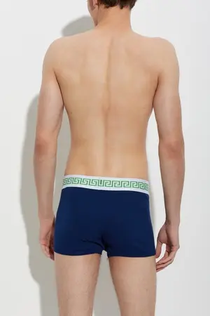 Versace Navy Boxer Briefs With Medusa Head
