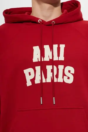AMI Paris Cotton Sweatshirt With Appliquéd Logo