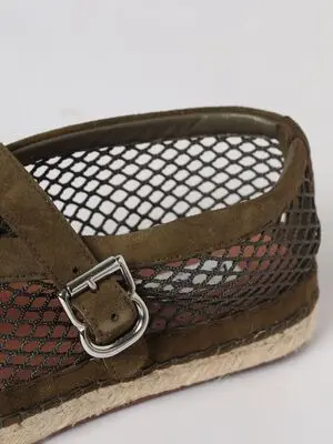 Alaïa Alaia Perforated Suede Mary Jane Espadrilles With Jute Sole - Green