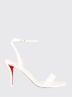 CHRISTIAN LOUBOUTIN Miss Z Patent Leather Stiletto Heeled Sandals With Ankle Strap - White