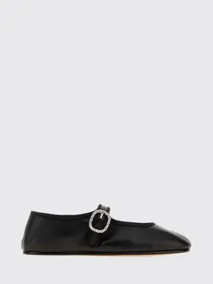 Bottega Veneta Mary Jane Smooth Leather Ballet Flats With Adjustable Strap - Black