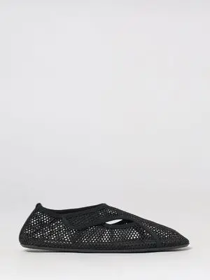 Alaïa AlaiA Women Alaia Perforated Mesh Nylon Ballet Flats With Strap Closure Black
