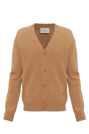 AMI Cashmere Cardigan With Embroidered Logo