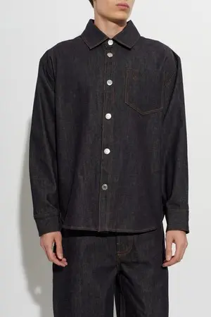 AMI Paris Denim Shirt With Logo