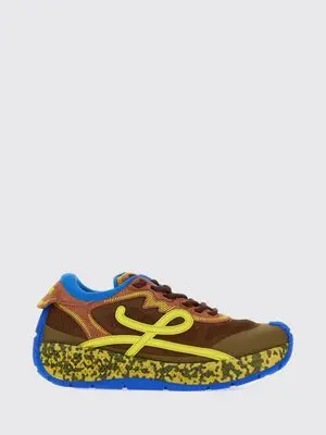 Loewe Pogo Low-top Sneakers In Leather And Technical Fabric With Contrast Logo - Brown