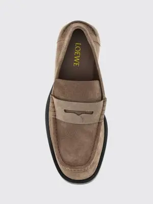 Loewe Bobine Suede Calf Leather Penny Loafers With Leather Sole - Brown
