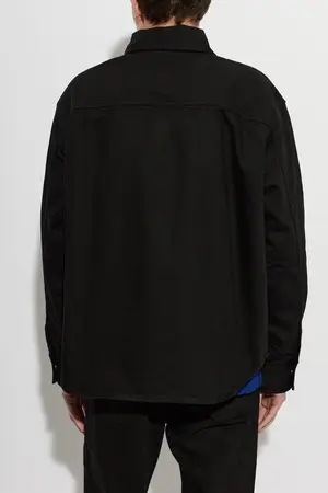 AMI Paris Denim Shirt With Embroidered Logo