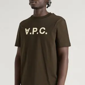 A.p.c. Vpc Logo T-shirt - Brown/ecru