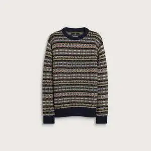 Barbour Scottish Made Fairisle Crew - Navy