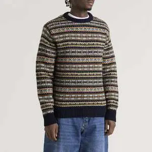 Barbour Scottish Made Fairisle Crew - Navy