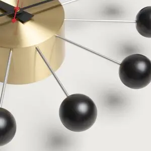 VITRA George Nelson Ball Wall Clock - Black/brass