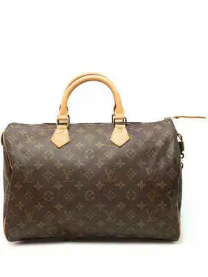 LOUIS VUITTON 1996 Monogram Speedy 35 Boston Bag - Brown