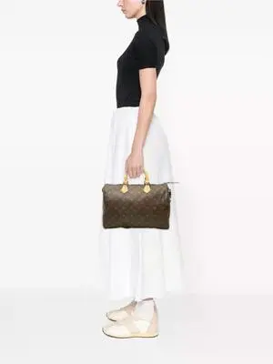 LOUIS VUITTON 1996 Monogram Speedy 35 Boston Bag - Brown