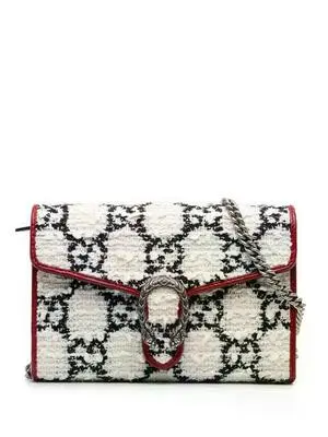 Gucci 2016-2026 Gg Tweed Dionysus Wallet On Chain Crossbody Bag - White