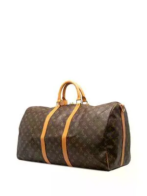 LOUIS VUITTON 1994 Monogram Keepall Bandouliere 55 Travel Bag - Brown