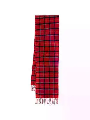 Barbour Tartan-check Fringed Scarf - Red
