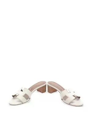 Hermès 2000s Oasis Leather Sandals - White