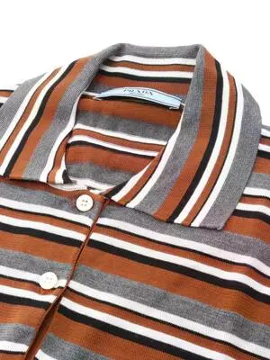 Prada 2010s Striped Polo Shirt