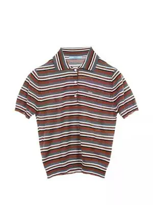 Prada 2010s Striped Polo Shirt - Brown
