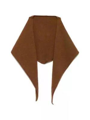 BEYOU Fine-knit Triangular Scarf - Brown