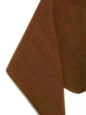 BEYOU Fine-knit Triangular Scarf - Brown