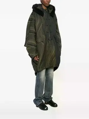 KIKO KOSTADINOV Bittern Leaf-jacquard Hooded Poncho