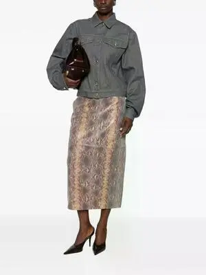 Sportmax Button-up Denim Jacket - Grey