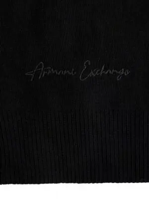 Armani Exchange Logo-embroidered Knitted Scarf