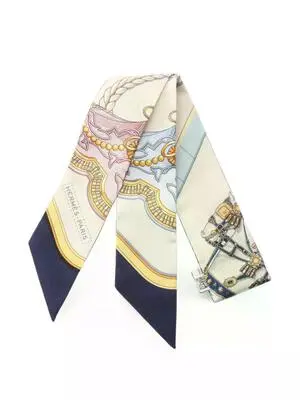 Hermès 2020s Grand Apparat Twilly Scarf - Neutrals