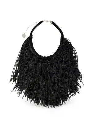 Emporio Armani Beaded Fringed Necklace - Black