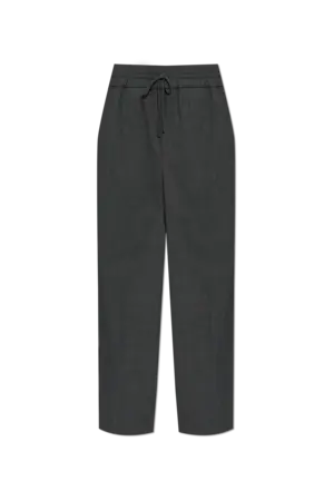 AMI Paris Wool Straight-leg Trousers - Grey