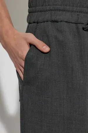 AMI Paris Wool Straight-leg Trousers - Grey