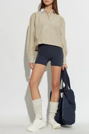 RETHINKIT STUDIOS Cotton Cropped Shirt With Contrasting Collar And Logo
